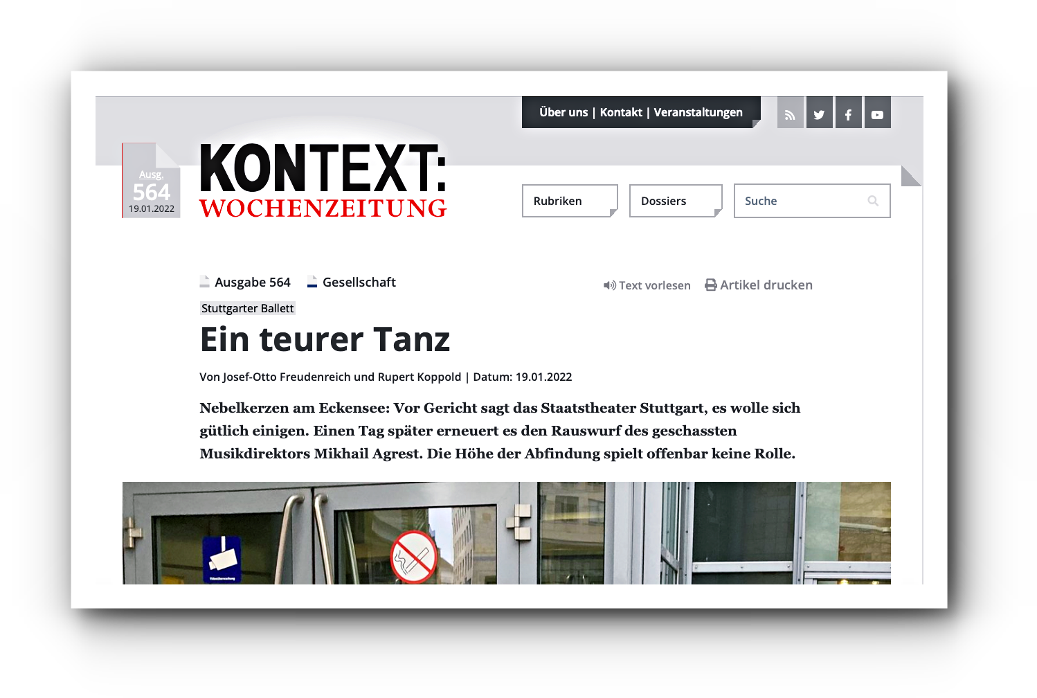 Stuttgarter Ballett - Zeitung - Andrea Kachelrieß - Mikhail Agrest